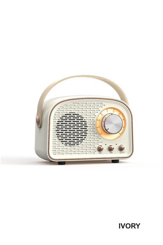 Mini Retro Radio Bluetooth Speaker/ Ivory – Silver Dollar Boutique